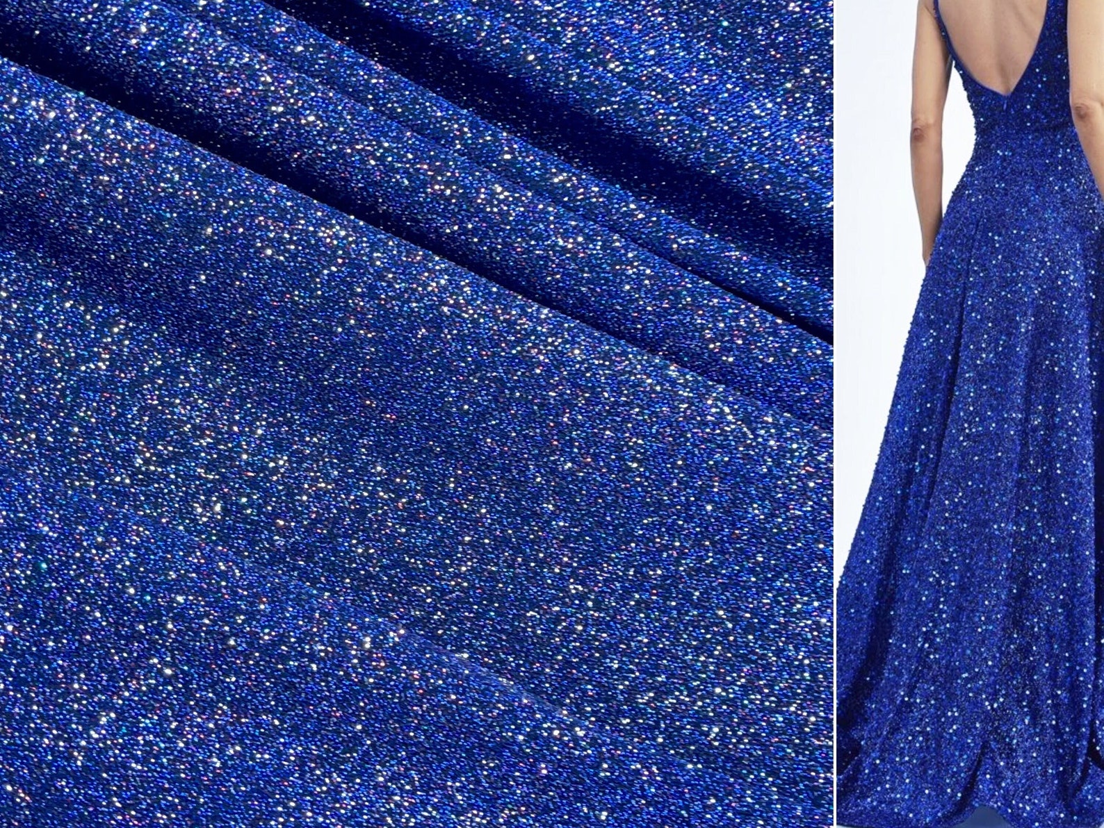 Royal Blue Stretch Lurex Knit Fabric, Shimmery Dance Wear Fabric ...