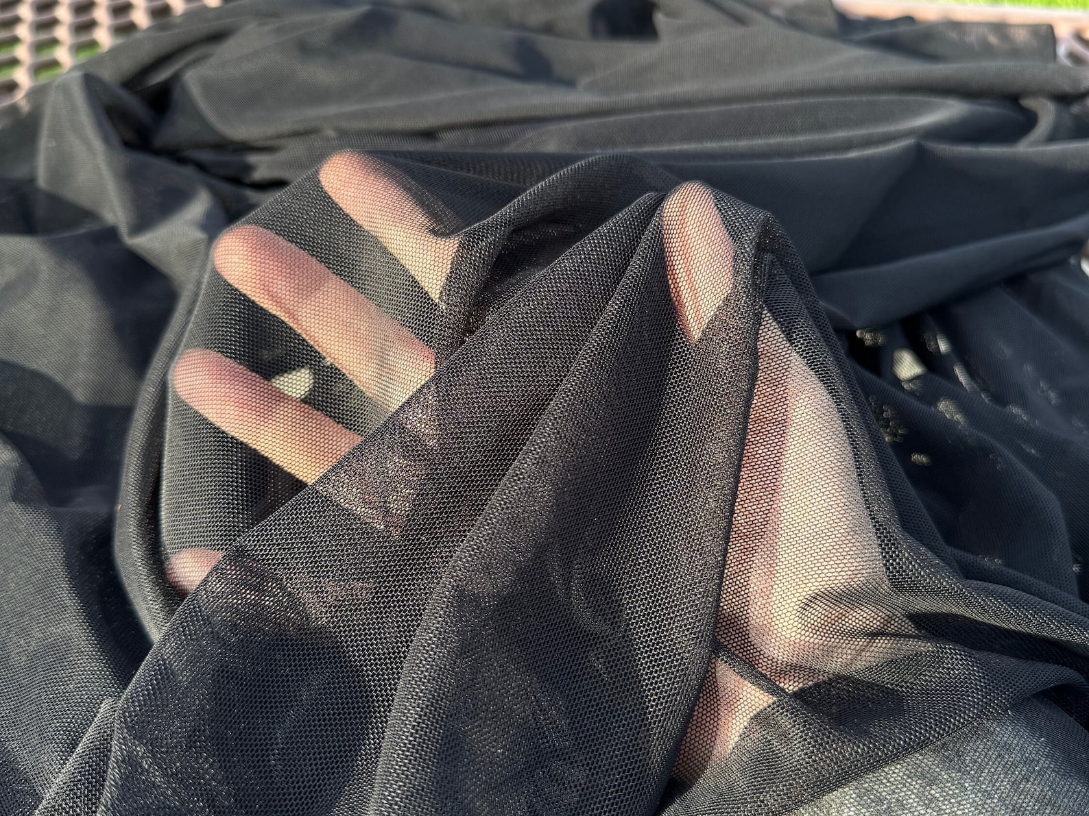Black Power Mesh Fabric, See Through Mesh, 4 Way Stretch Power Mesh by ...
