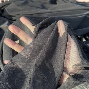 Black Power Mesh Fabric, See Through Mesh, 4 Way Stretch Power Mesh by ...