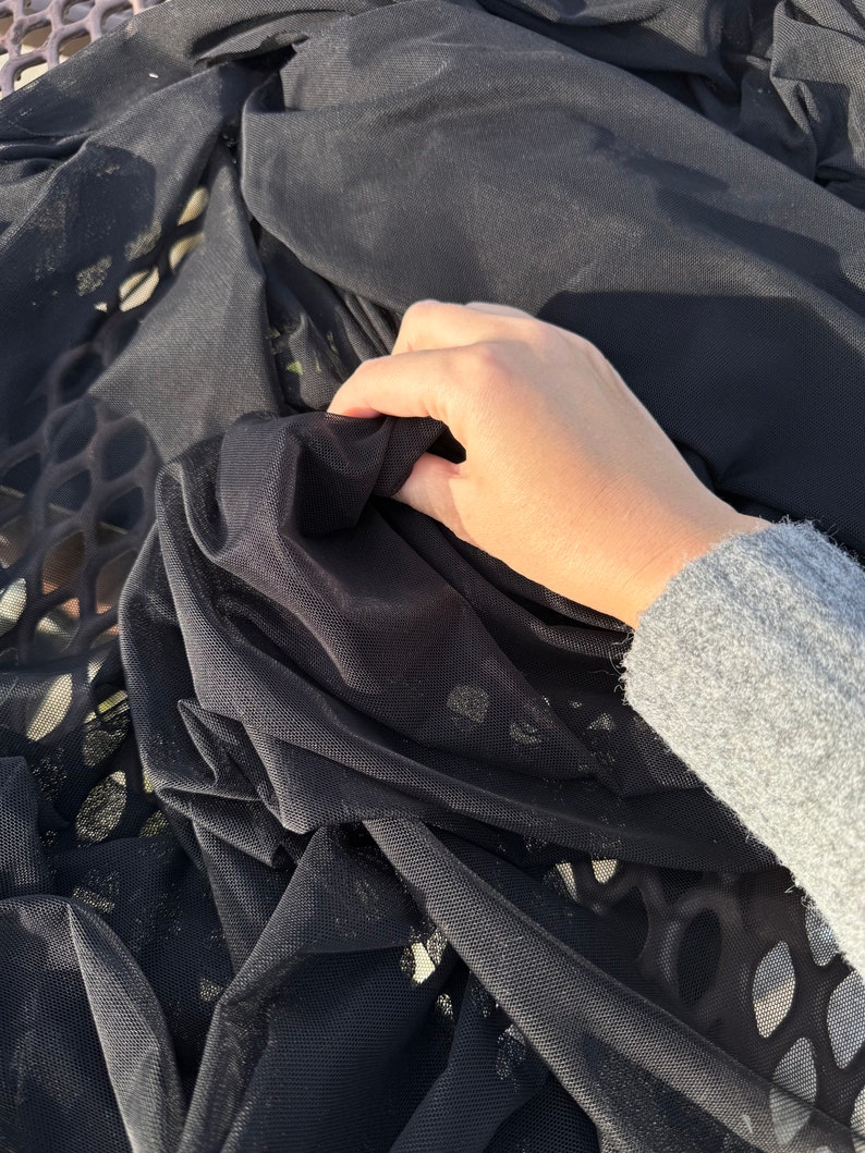 Black Power Mesh Fabric, See Through Mesh, 4 Way Stretch Power Mesh by ...