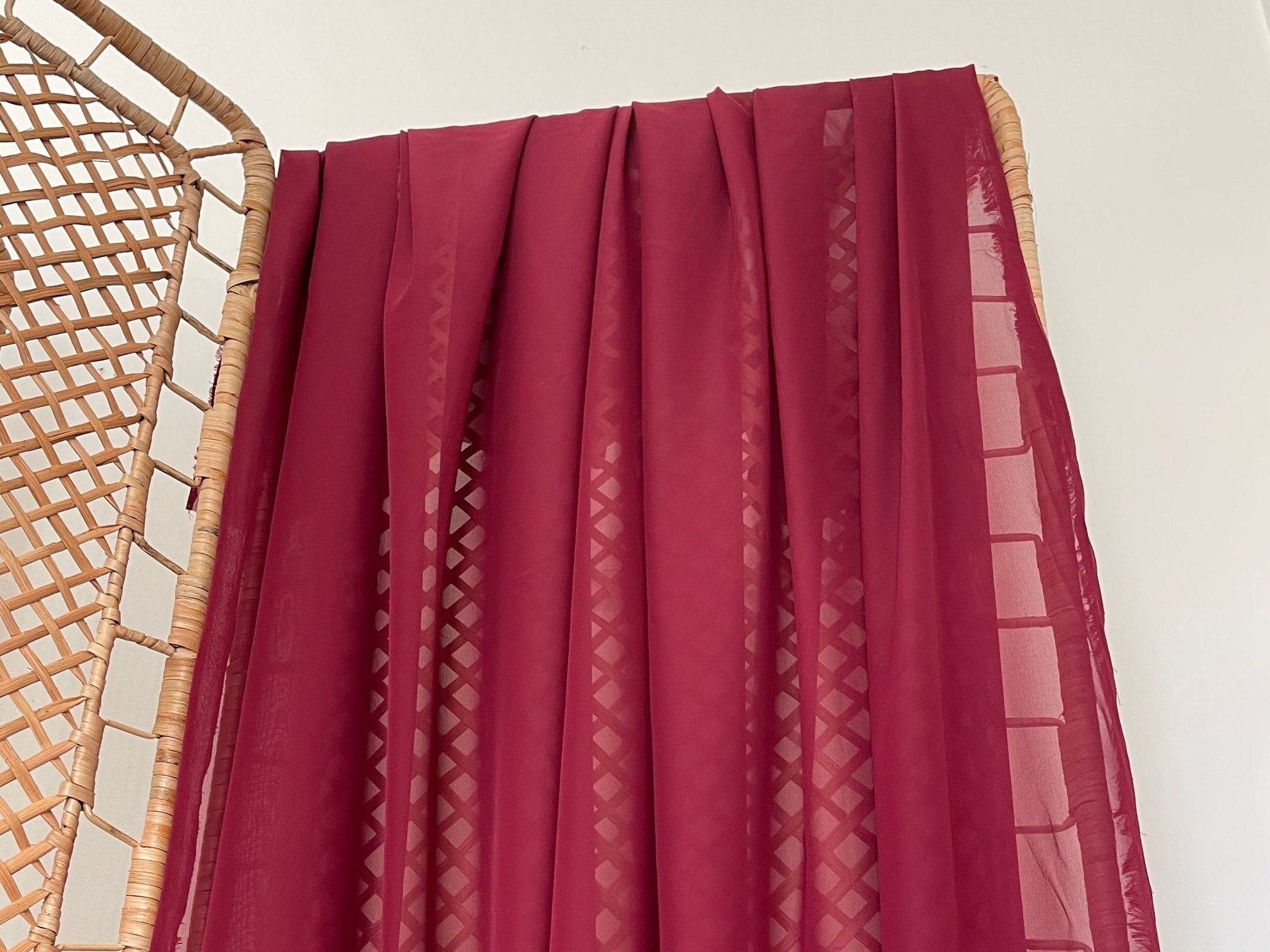 Burgundy Red Chiffon Fabric by Yard Red Sheer Fabric Soft - Etsy