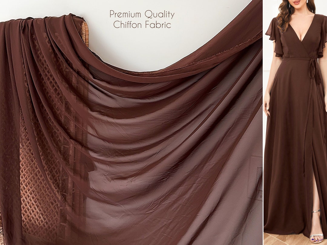 BEST PRICE Brown Chiffon Fabric by Yard High Multi Chiffon for Curtains ...