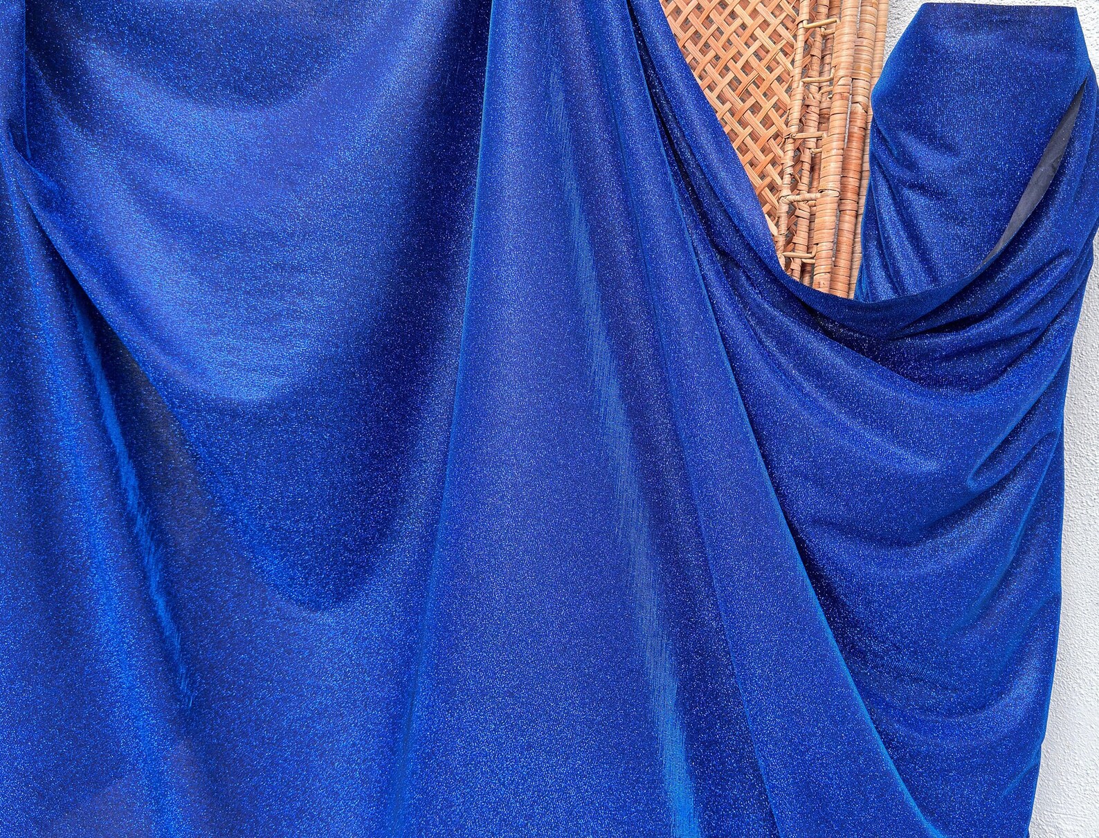 Royal Blue Lurex Fabric by the Yard, 2 Way Stretch Material, Reflective ...