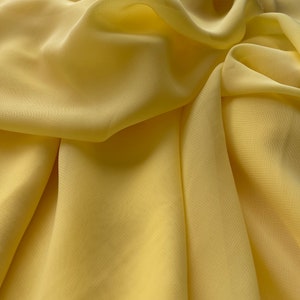 Yellow Chiffon Fabric by the Yard, Yellow Bridal Fabric Sheer Chiffon ...
