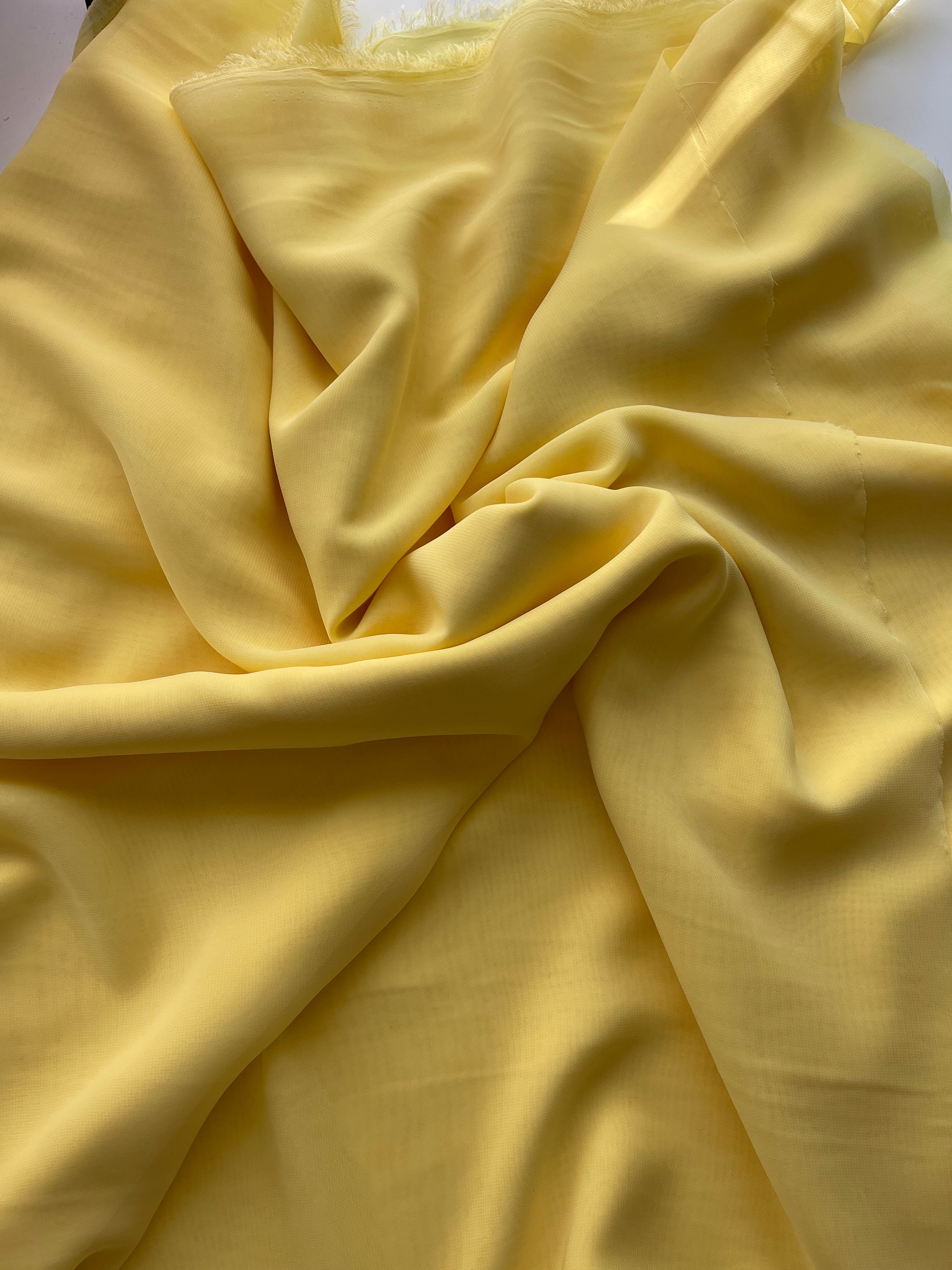 Yellow Chiffon Fabric by the Yard Yellow Bridal Fabric - Etsy