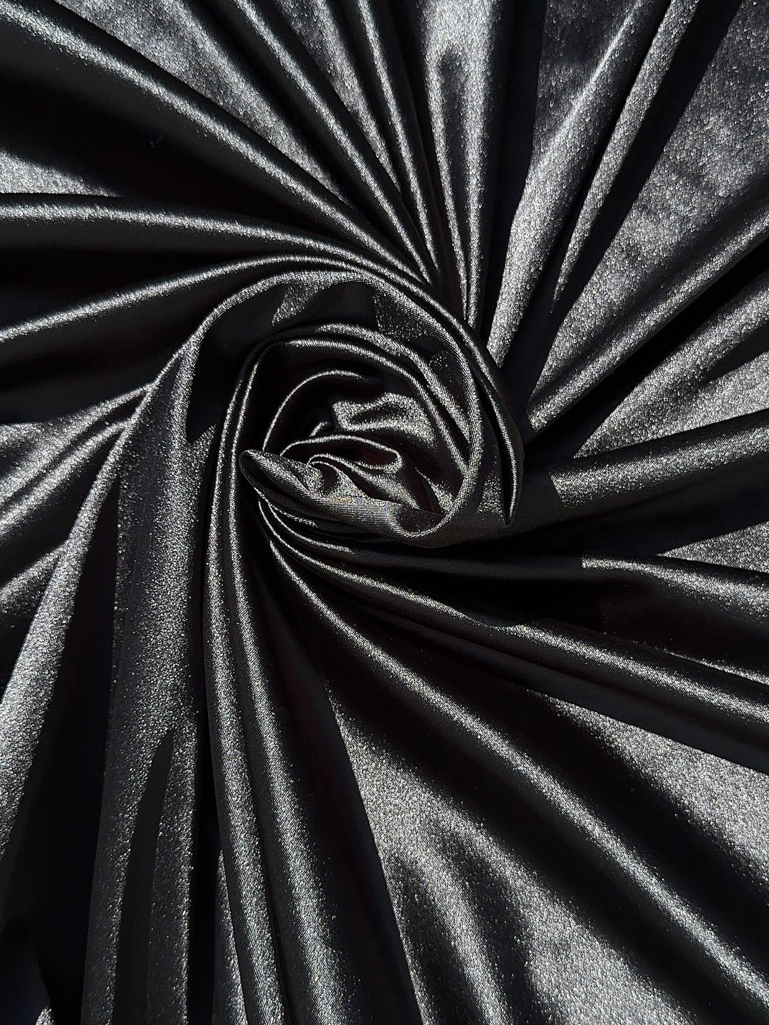 Black Stretch Satin Spandex Fabric by Yard, Black Material for Dress ...