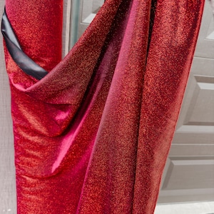 Red Lurex Shimmery Fabric, Stretch Lurex Fabric, Vibrant Red Glitter ...