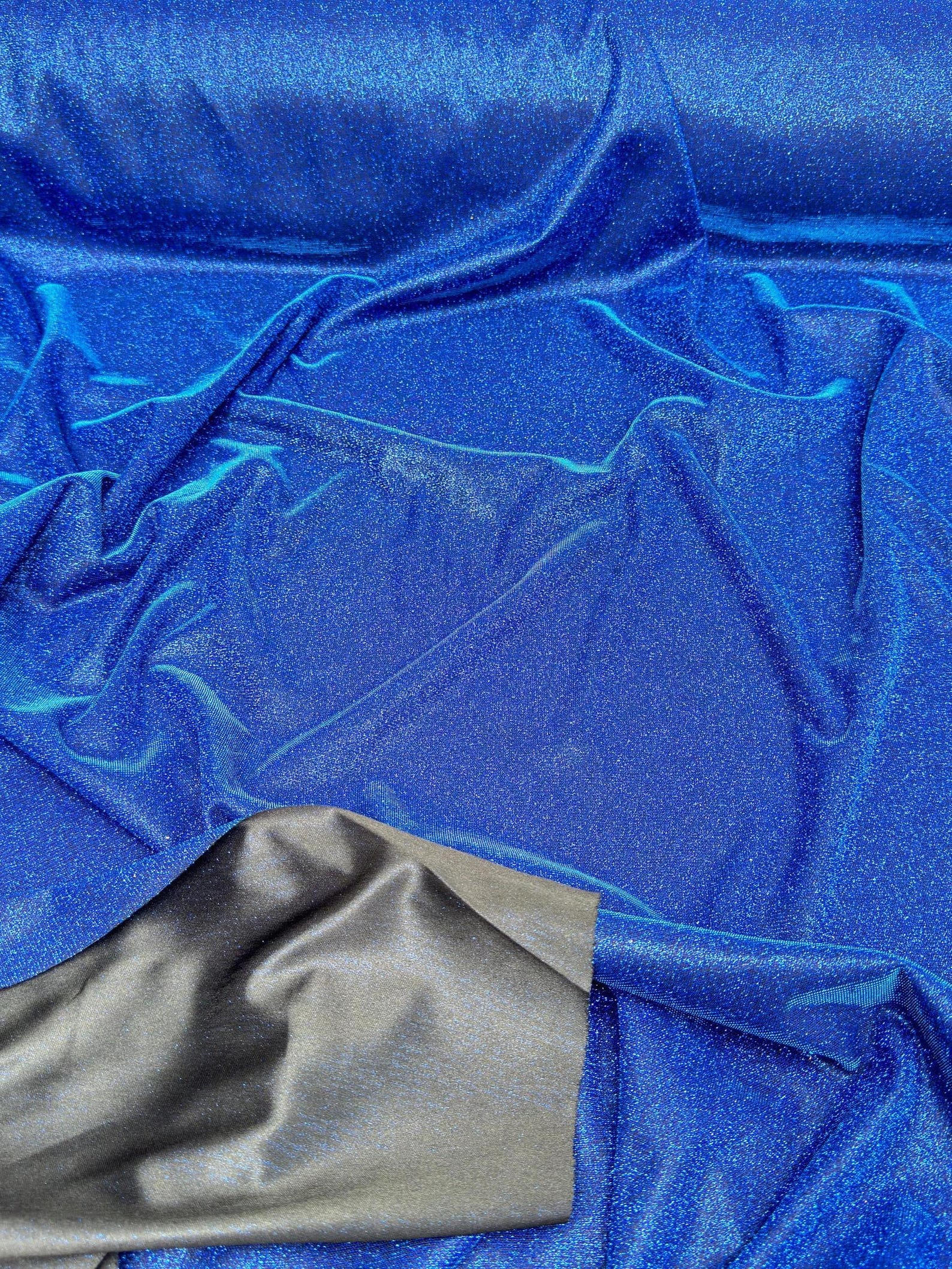Royal Blue Lurex Fabric by the Yard, 2 Way Stretch Material, Reflective ...