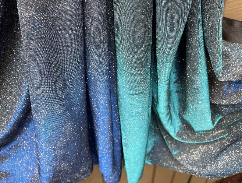 Slate Blue Foam Lurex Glitter Fabric by Yard, Fade Blue Sparkling Lurex ...