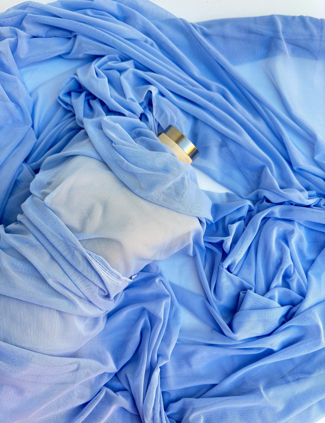 Sky Blue 4-way Stretch Power Mesh Fabric by Yard, Soft Sheer, and ...