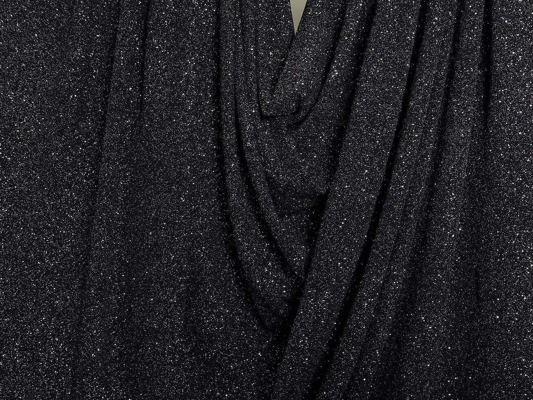 4 Way Stretch Black Lurex Glitter Fabric by Yard, for Shimmer Sparkle ...