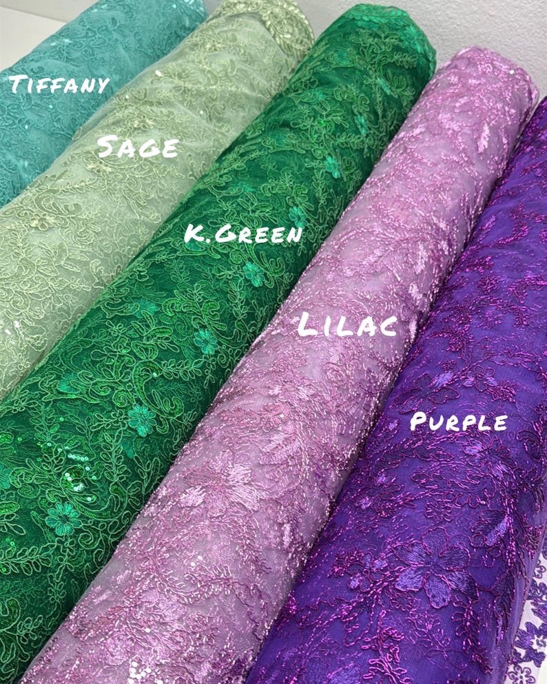 Floral Royal Blue Lace Fabric by Yard Embroidery Corded With Sequins ...