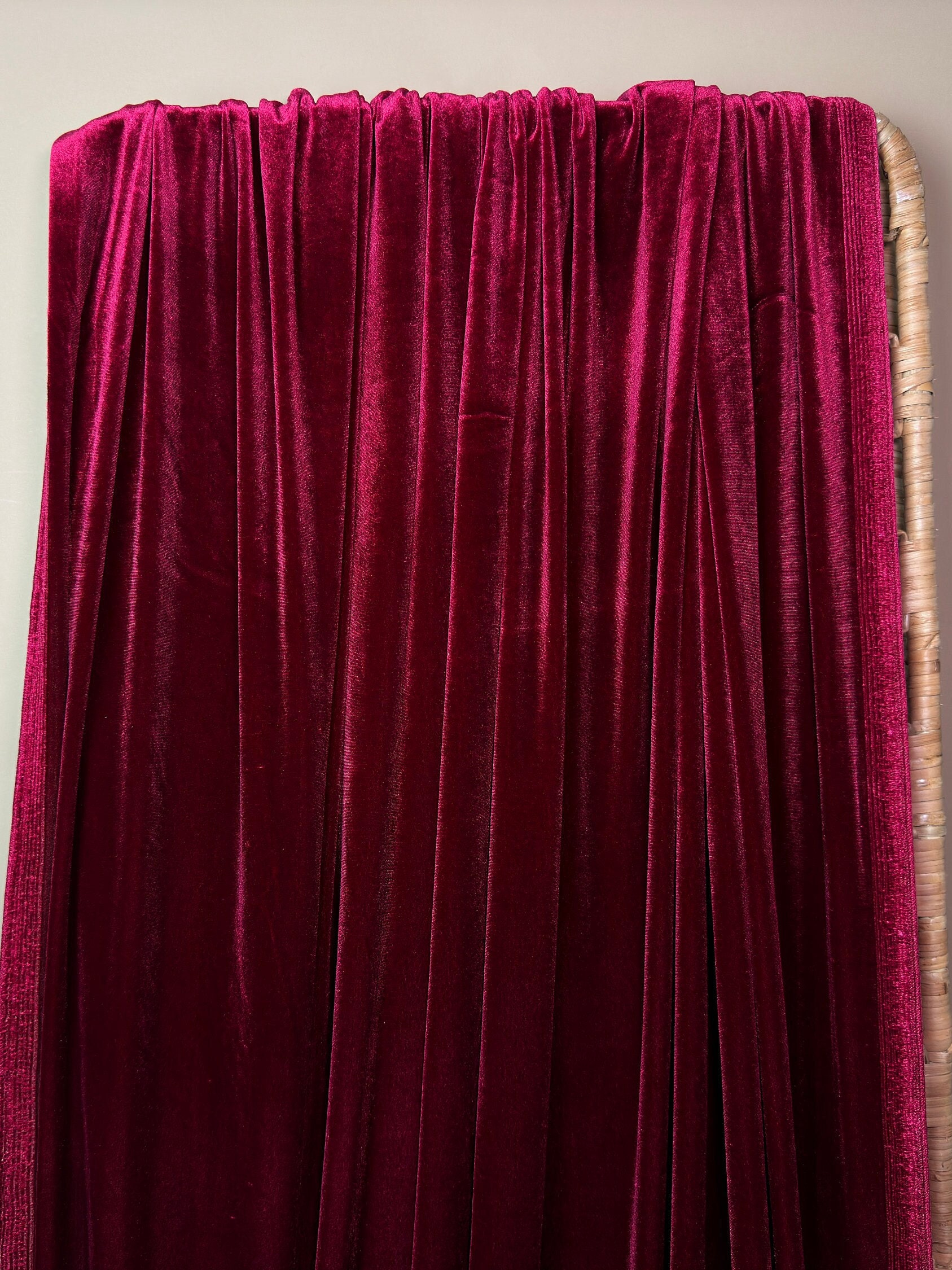 Burgundy Red Velvet Fabric by Yard, Soft Velvet Spandex for Pillows ...