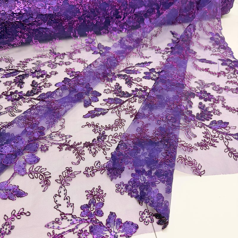 Purple Lace Fabric - Etsy