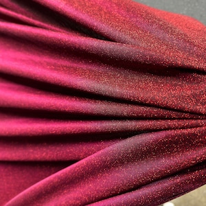 Red Lurex Shimmery Fabric, Stretch Lurex Fabric, Vibrant Red Glitter ...