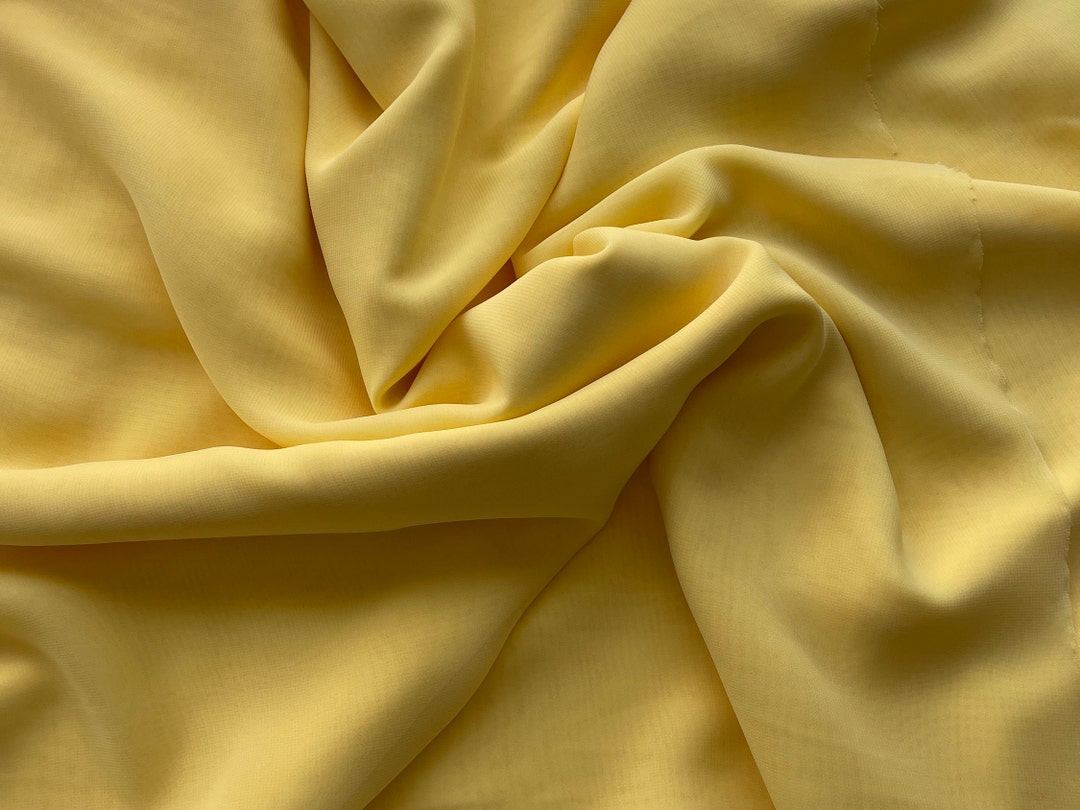 Yellow Chiffon Fabric by the Yard, Yellow Bridal Fabric Sheer Chiffon ...
