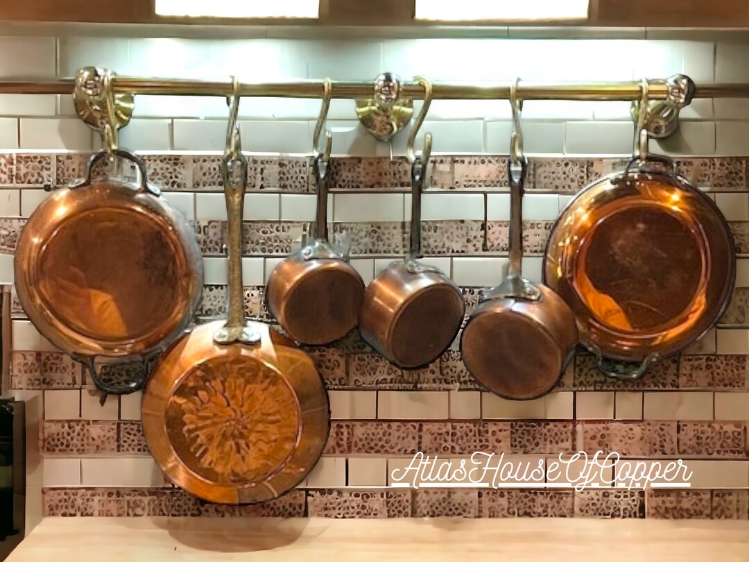 Unlacquered Brass Hanging Bar With S-hooks: Rustic Charm Meets Modern ...