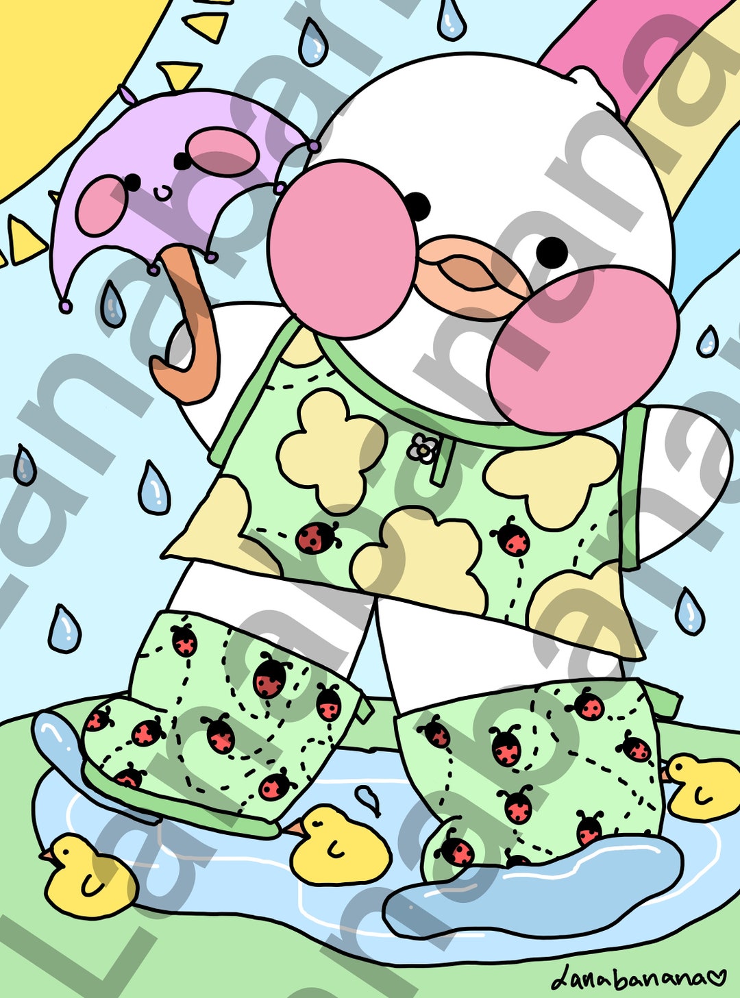 Mimi Playing in Da Rain (wallpaper) - Etsy
