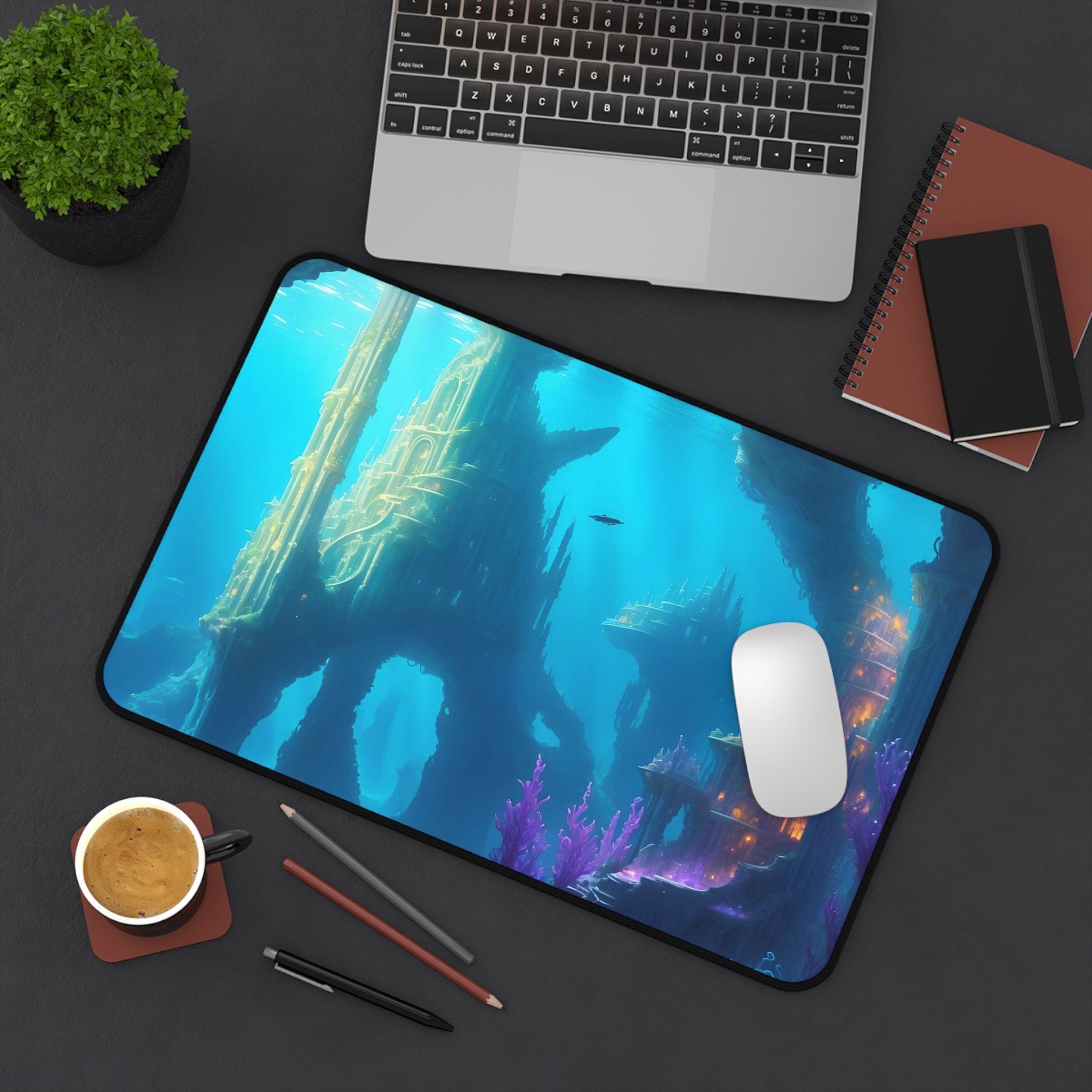Underwater Desk Mat Mouse Pad Atlantis, Ancient, Futuristic, Home ...