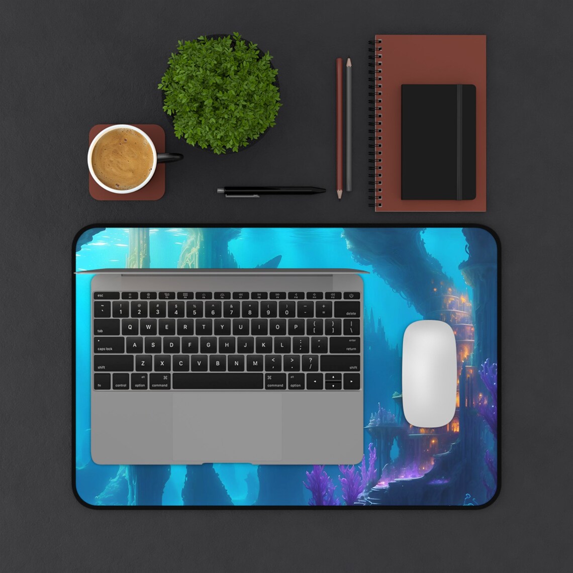 Underwater Desk Mat Mouse Pad Atlantis, Ancient, Futuristic, Home ...