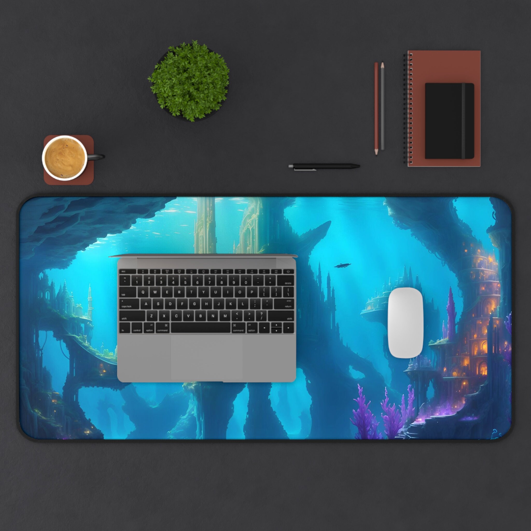Underwater Desk Mat Mouse Pad Atlantis, Ancient, Futuristic, Home ...