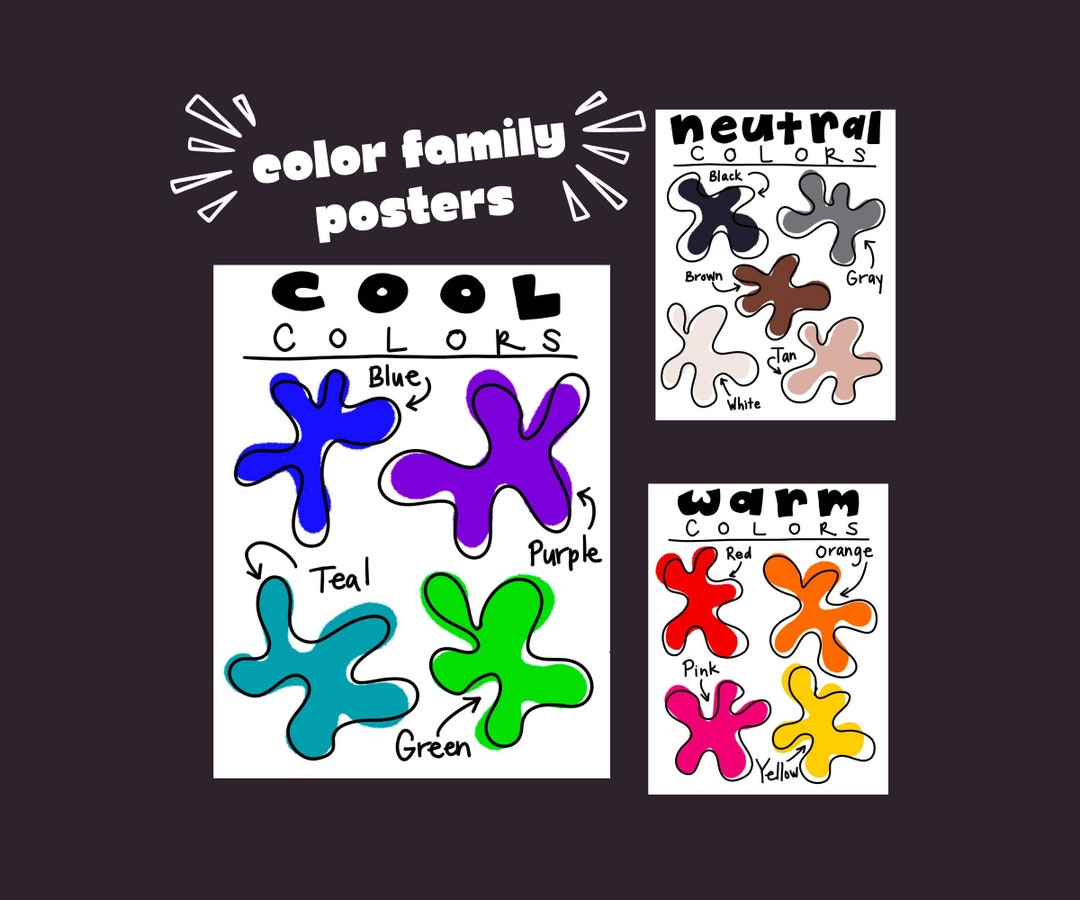 Warm Cool Neutral Color Signs Art Classroom Studio Art Education - Etsy