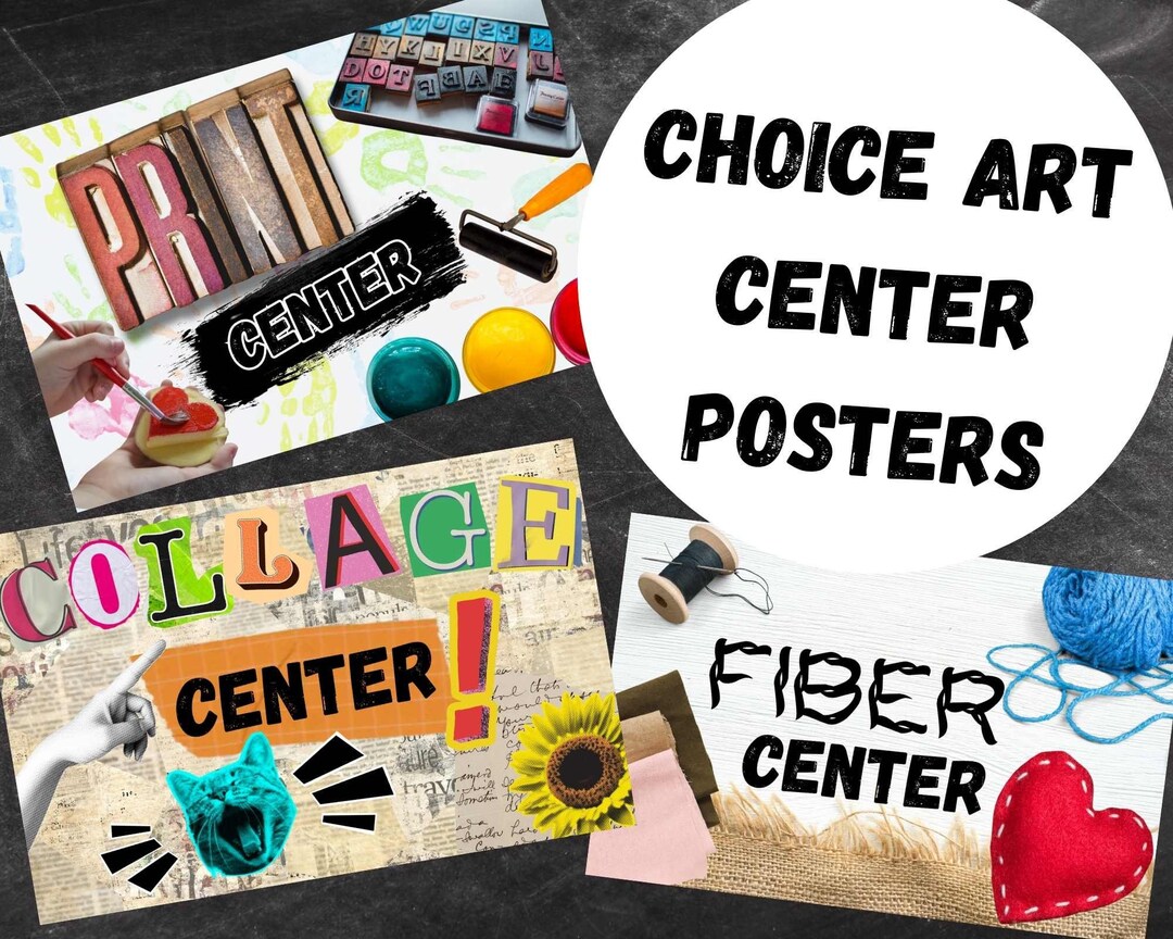 Choice Art Studio Center Poster Bundle TAB Classroom Collage Fiber and ...
