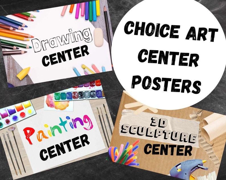 Choice Art Studio Center Poster Bundle TAB Classroom Drawing Painting ...