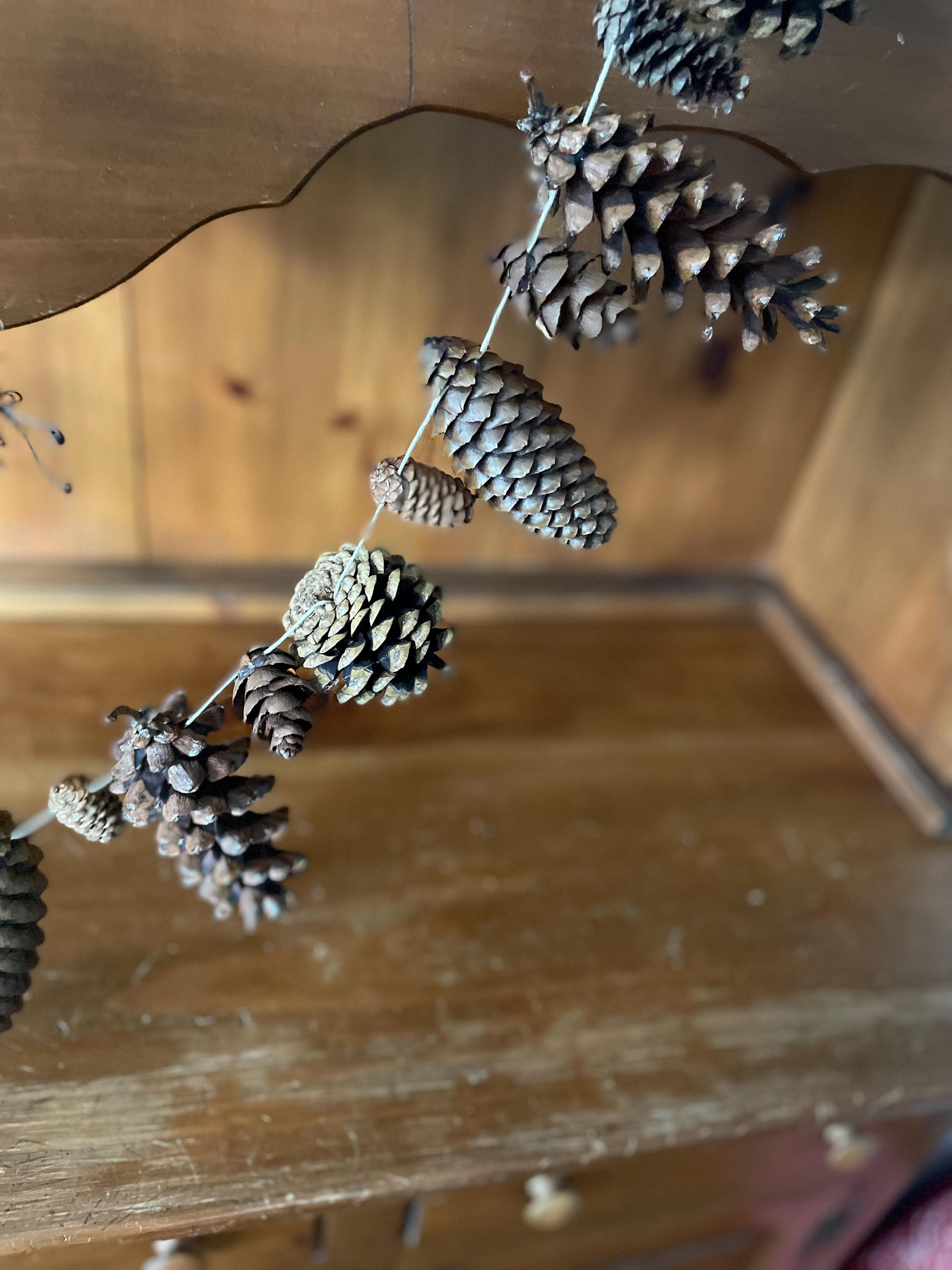Handmade Natural Conifer Cone Garland: Rustic Holiday Decor, Gift - Etsy