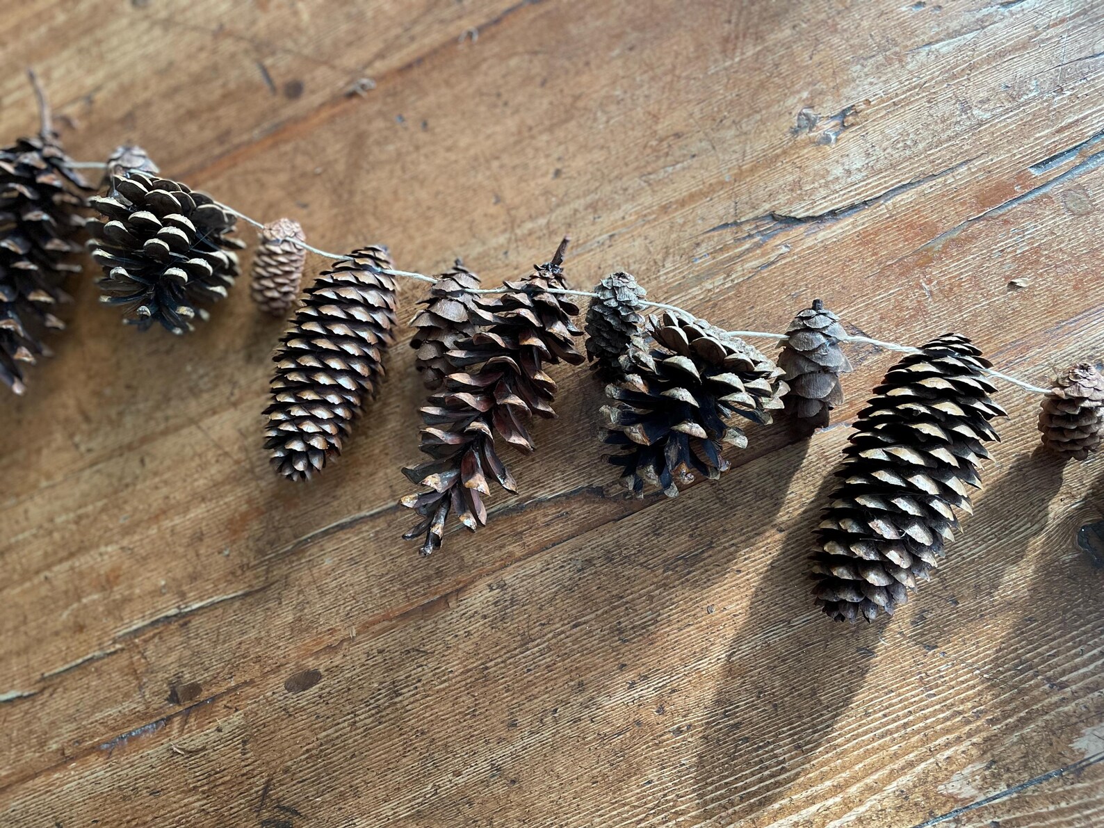 Handmade Natural Conifer Cone Garland: Rustic Holiday Decor, Gift - Etsy
