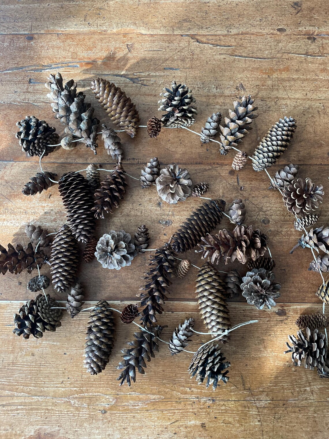 Handmade Natural Conifer Cone Garland: Rustic Holiday Decor, Gift - Etsy