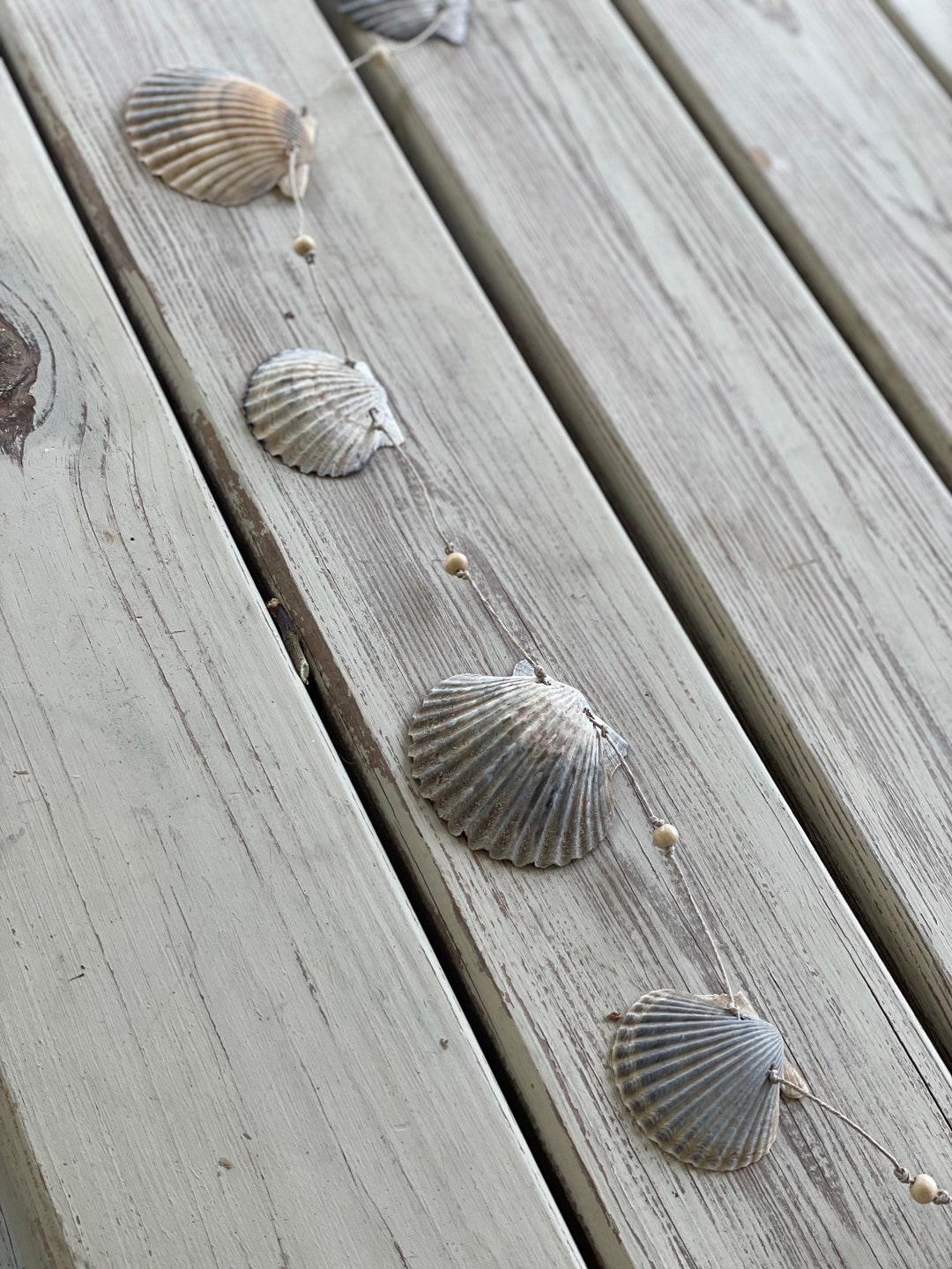 Handmade Scallop Shell Garland, Rustic Home Decor, Natural Scallop ...
