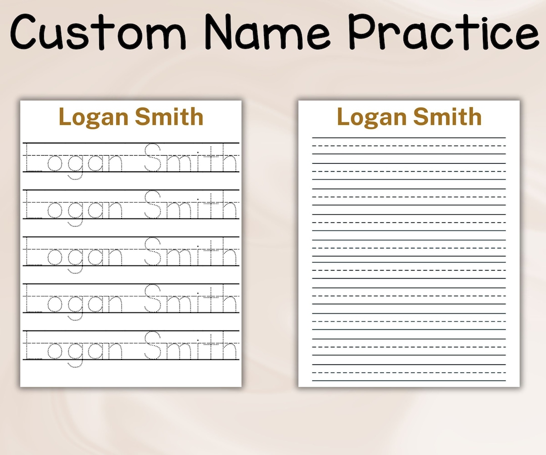 Customized Tracing Sheet Handwriting Practice Personalized Name Custom ...