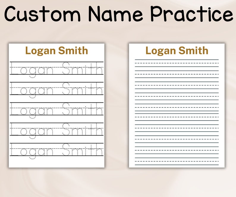 Customized Tracing Sheet Handwriting Practice Personalized Name Custom ...