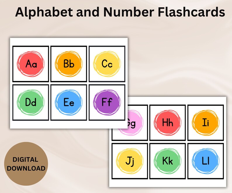 Printable Alphabet & Number Flashcards for Toddlers (digital Download ...
