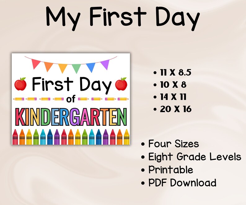 Back to School Sign First Day of School Sign Printable First Day of ...