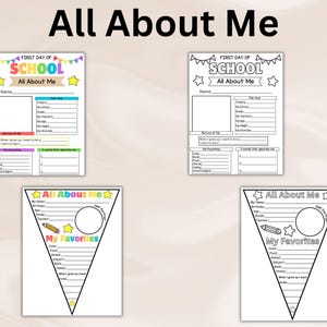 All About Me Banner: First Day of School Activity (printable) - Etsy