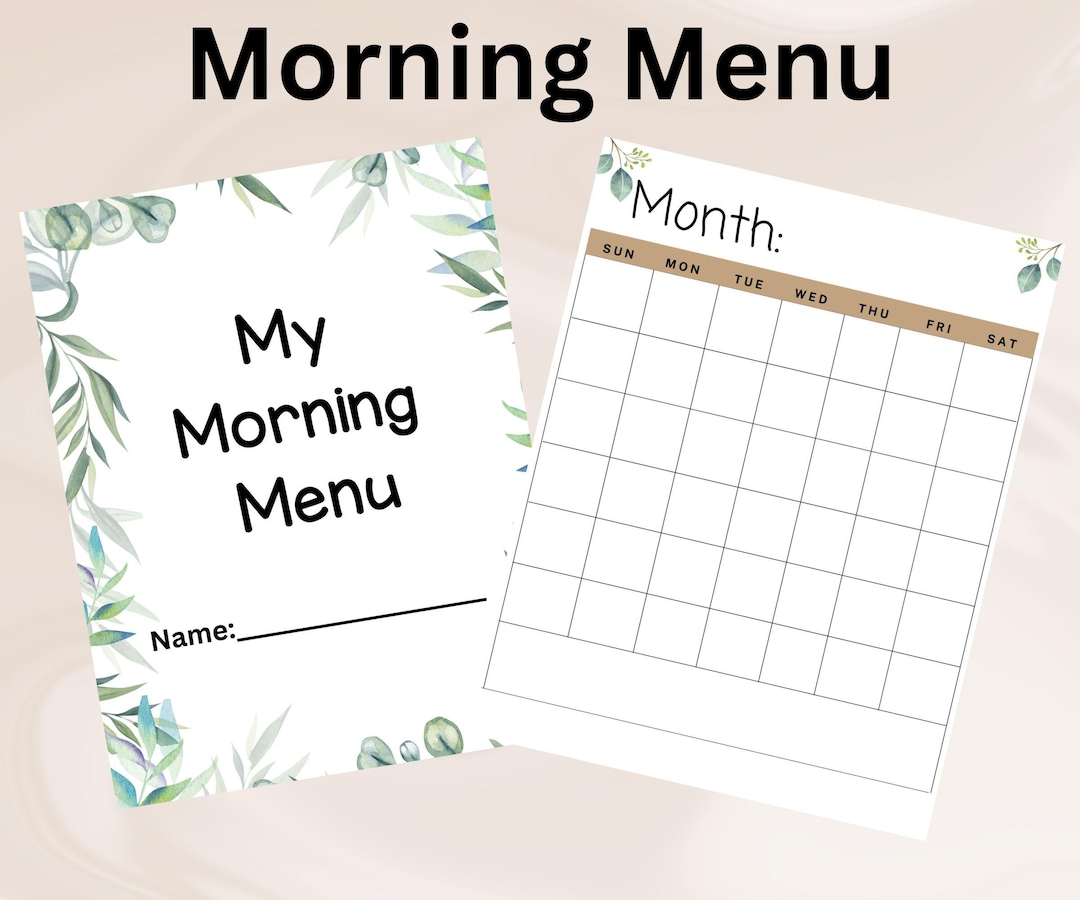 Homeschool Morning Menu: Daily Learning Activities (printable PDF) - Etsy