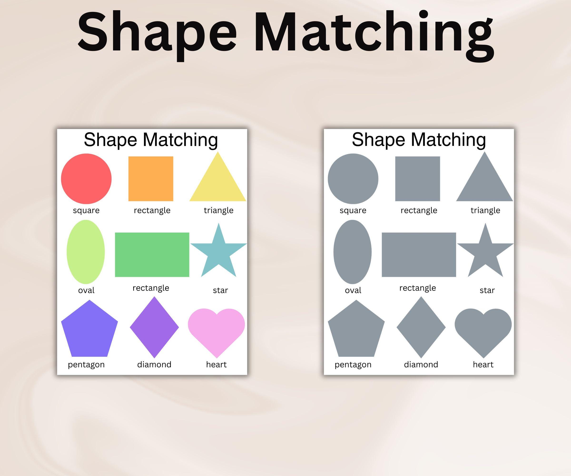 Shapes Matching & Tracing Sheets: Educational Kids Activity (PDF ...