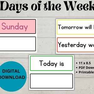 Days of the Week Printable: Pastel Rainbow Montessori Education (PDF ...