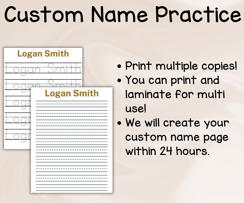 Customized Tracing Sheet Handwriting Practice Personalized Name Custom ...