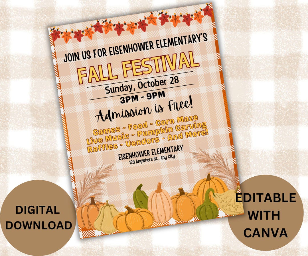 Editable Fall Festival Invitation Flyer (digital Download) - Etsy
