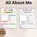 All About Me Banner: First Day of School Activity (printable) - Etsy