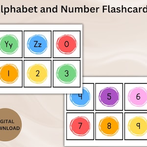 Printable Alphabet & Number Flashcards for Toddlers (digital Download ...