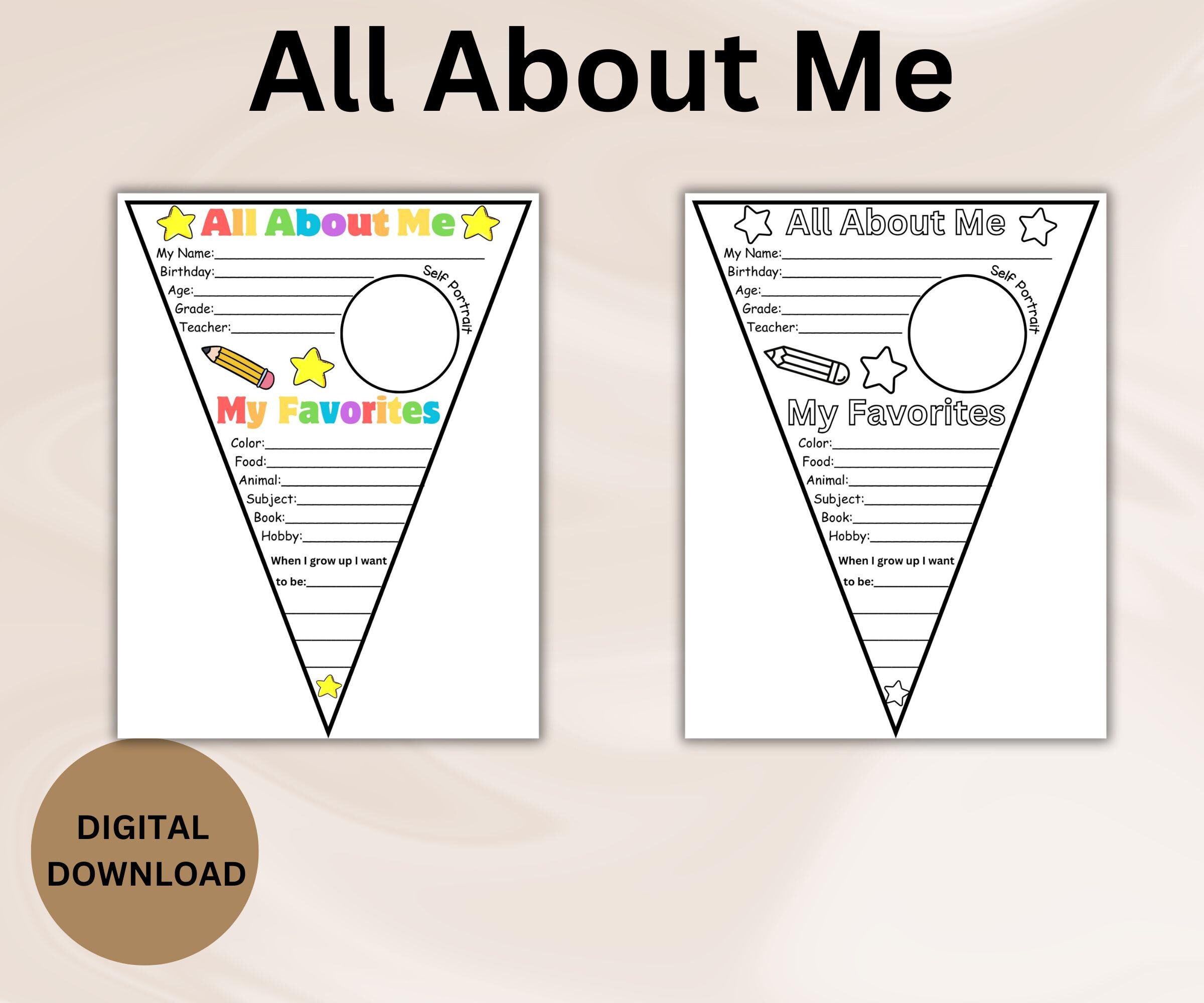 All About Me Banner: First Day of School Activity (printable) - Etsy