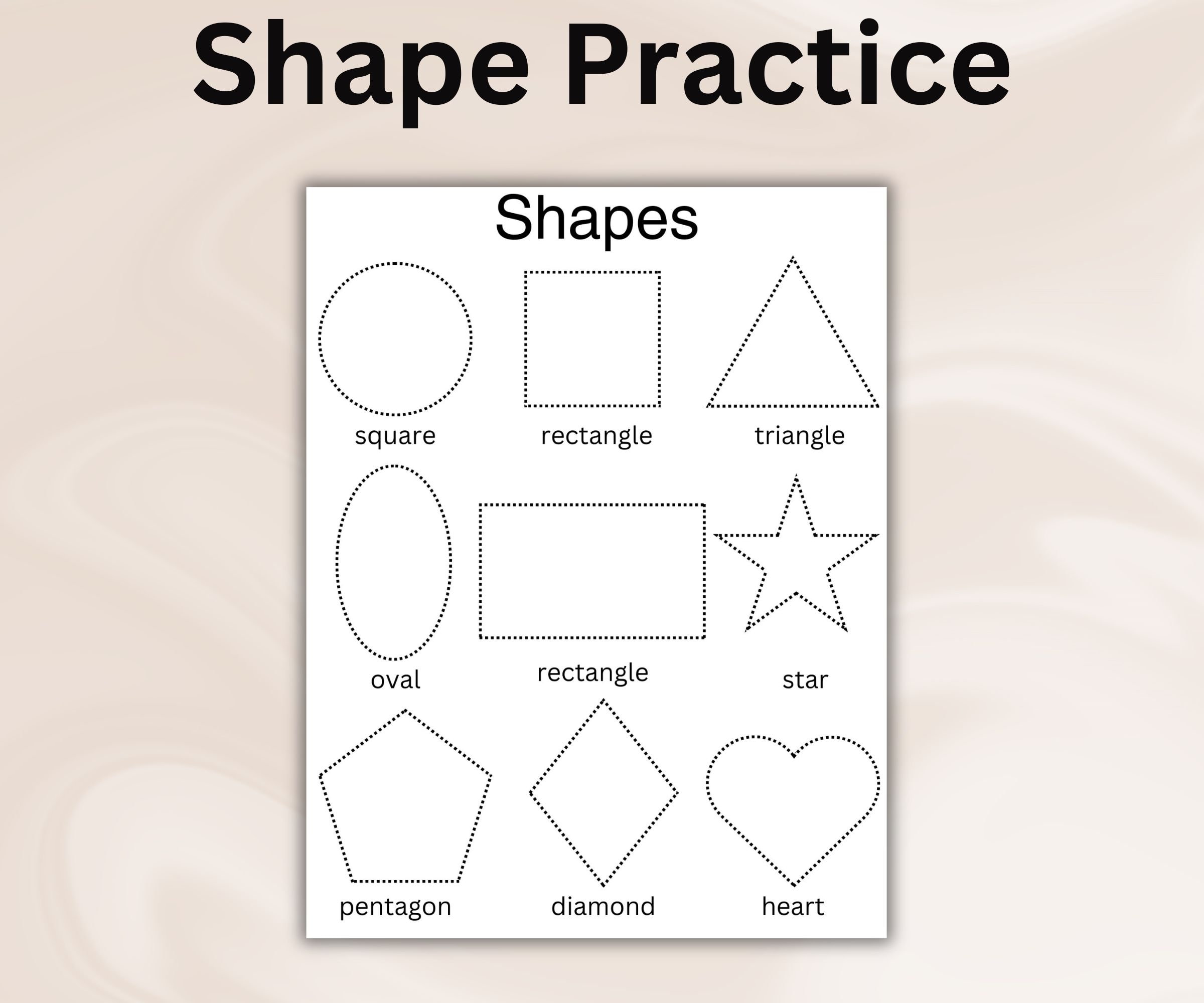 Shapes Matching & Tracing Sheets: Educational Kids Activity (PDF ...