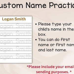 Customized Tracing Sheet Handwriting Practice Personalized Name Custom ...