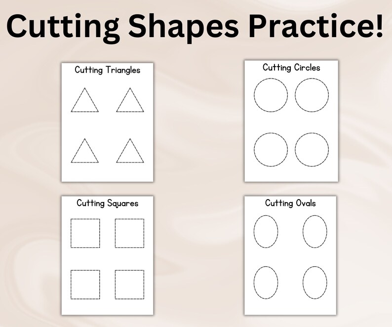 Scissor Skills Practice: Preschool Cutting Worksheets (PDF) - Etsy