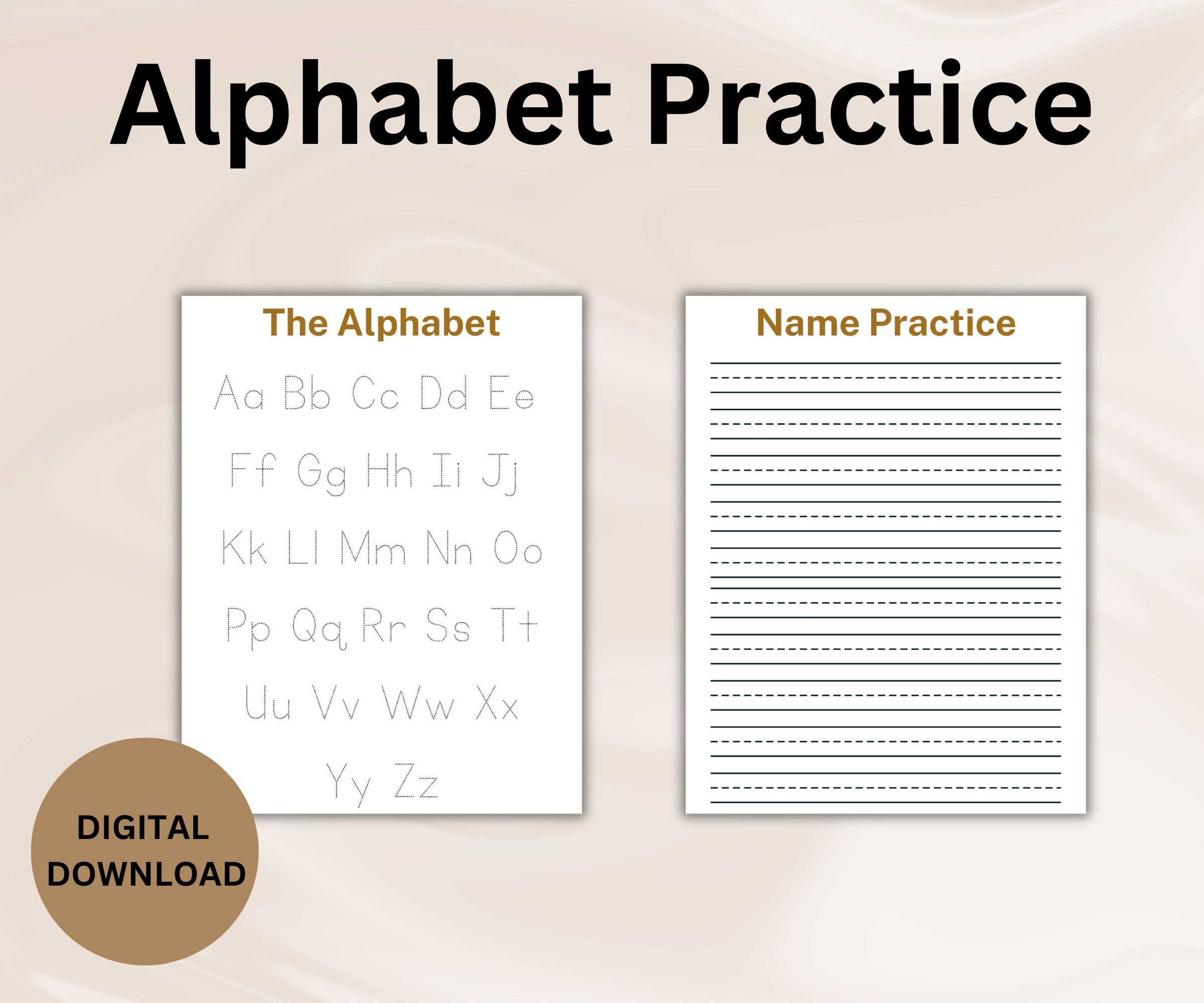 Alphabet Tracing Chart: ABC Handwriting Practice (digital Download) - Etsy