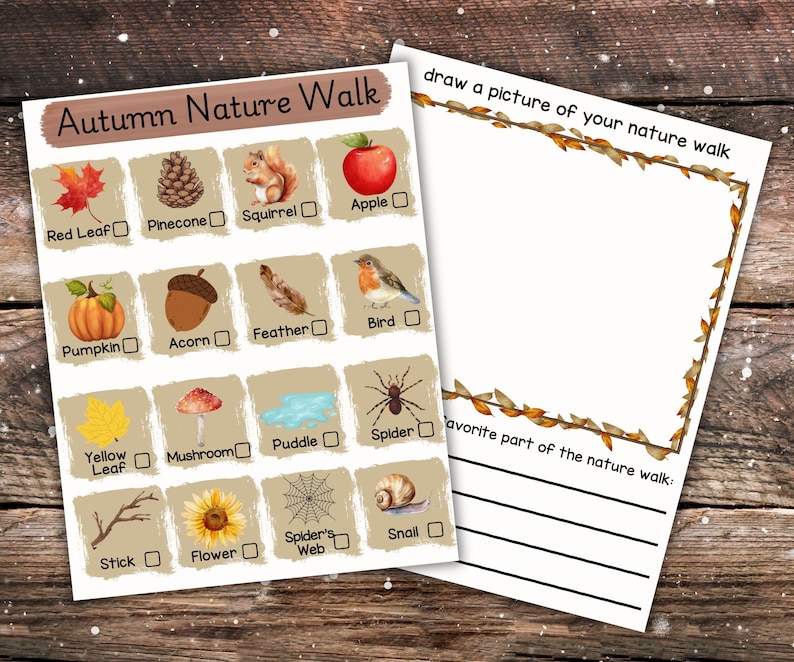 PRINTABLE Instant Download, Nature Walks, Checklist, Scavenger Hunt ...
